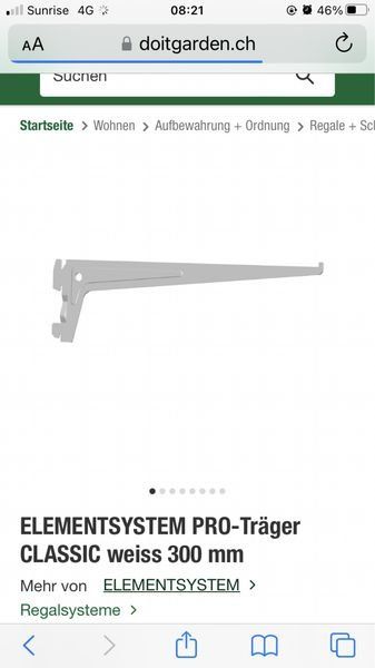 8 x Träger Pro 35cm Elementsystem Regalsystem Migros (Gebraucht) in ...