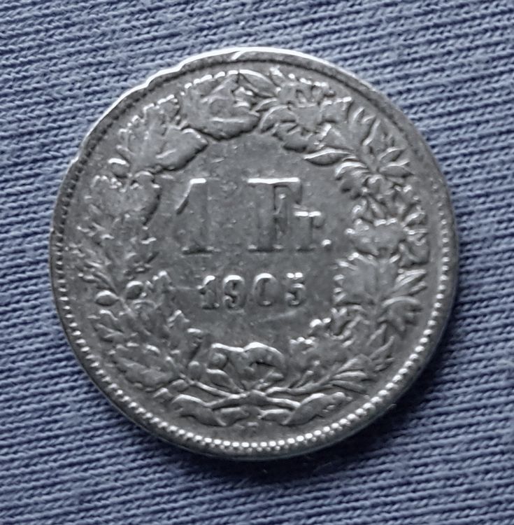 1 Franken 1905 uralte sehr rare Silbermünze ab nur 1 Fr !!! | Kaufen auf Ricardo