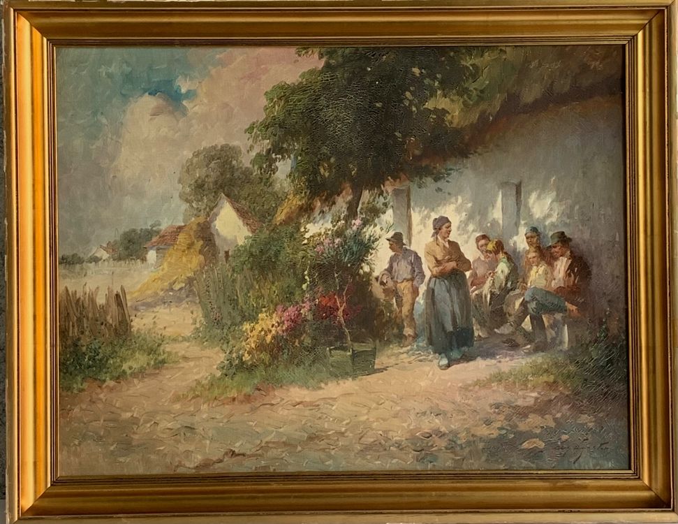 Europäische Schule Gemälde unleserlich Signiert | Kaufen auf Ricardo