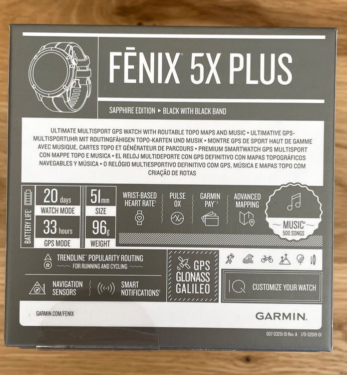 GARMIN Fenix 5X Plus Sapphire Edition | Kaufen auf Ricardo