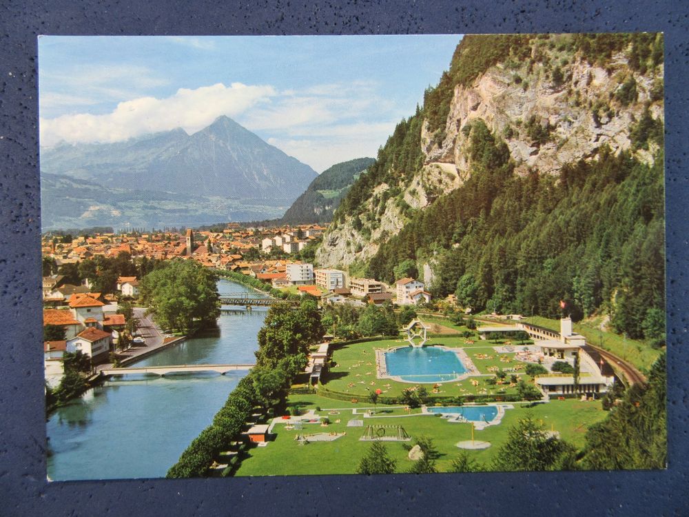 AK BEO INTERLAKEN STRANDBAD MIT NIESEN LUFTBILD | Kaufen auf Ricardo