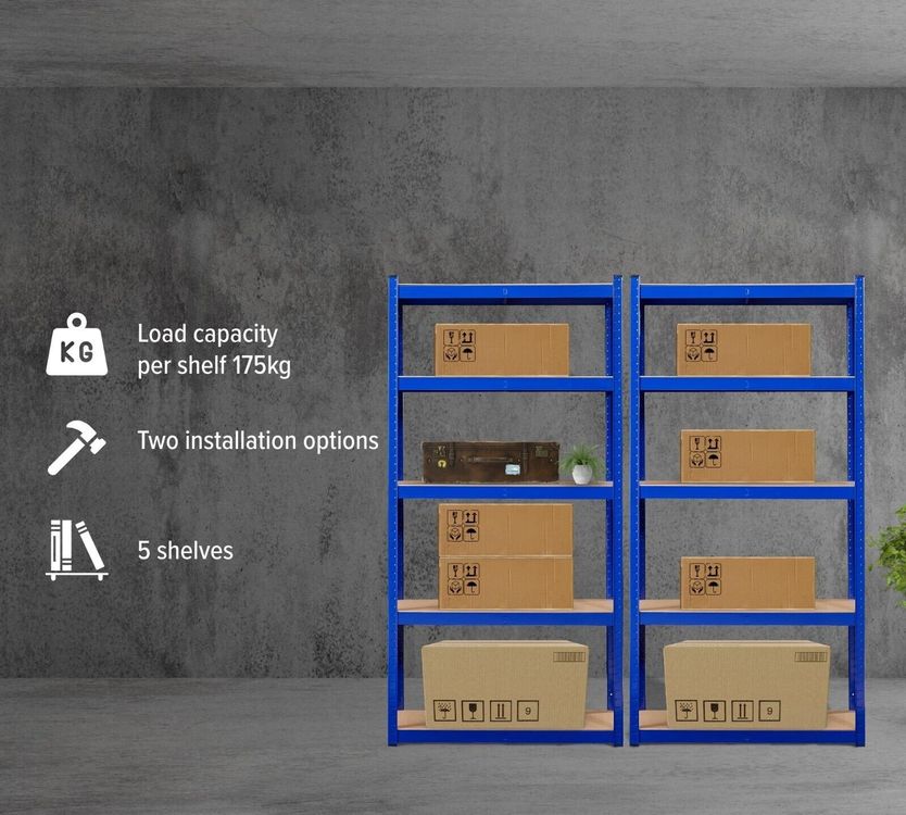 2er Set Schwerlastregal Kellerregal Steckregal Lagerregal (Neu und originalverpackt) in ...