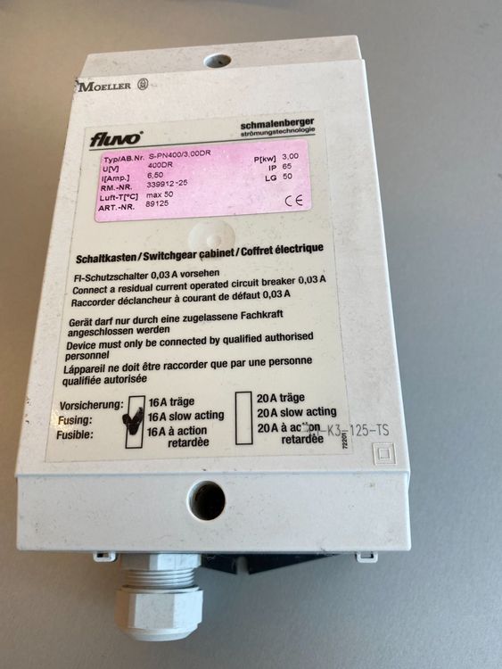 Schaltkasten Fluvo Schmalenberger Gegenstromanlage (Gebraucht) in ...