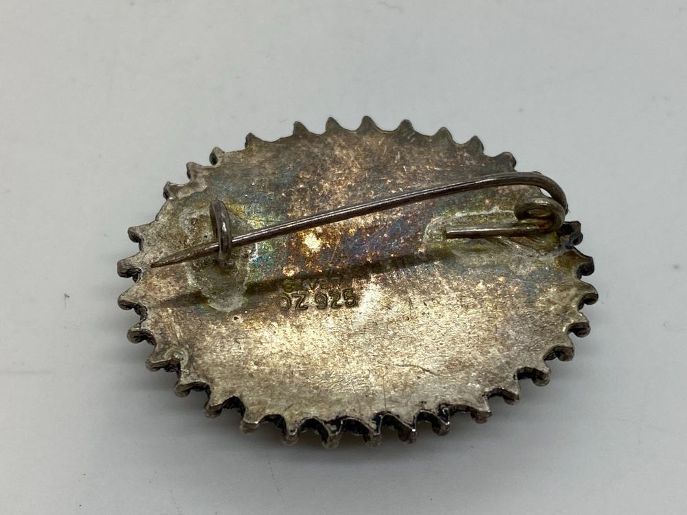 Brosche mit schwarzem Stein 925 Silber 35x25mm /// D956 | Kaufen auf ...