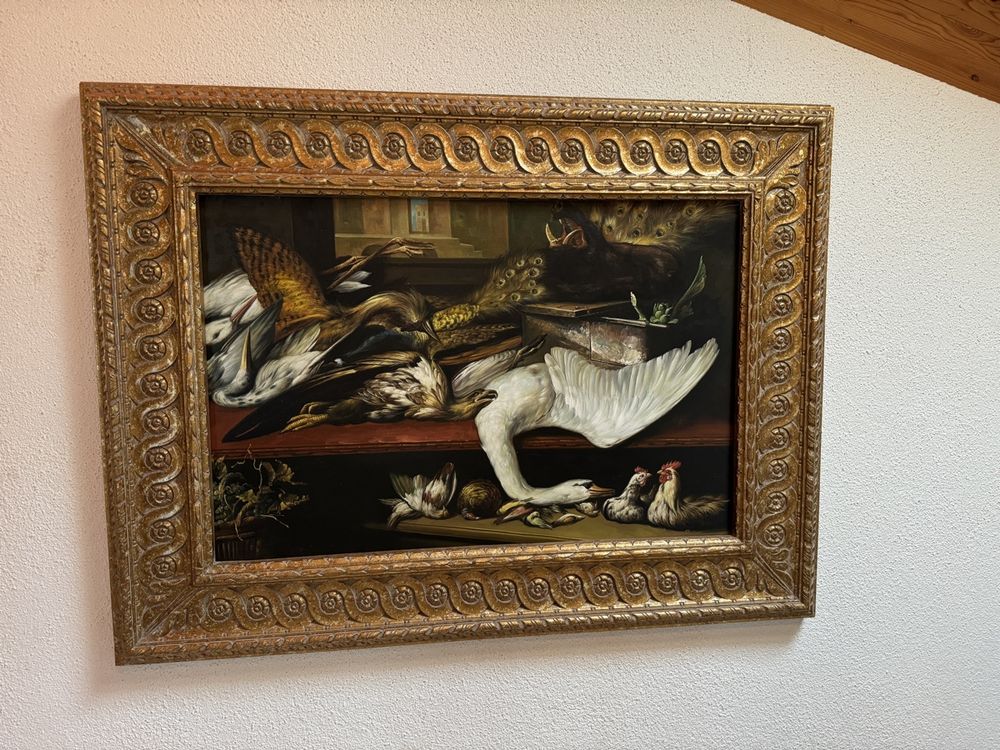 Antikes Ölgemälde - Jagd-Stillleben mit Schwan & Federvieh (Neu (gemäss ...