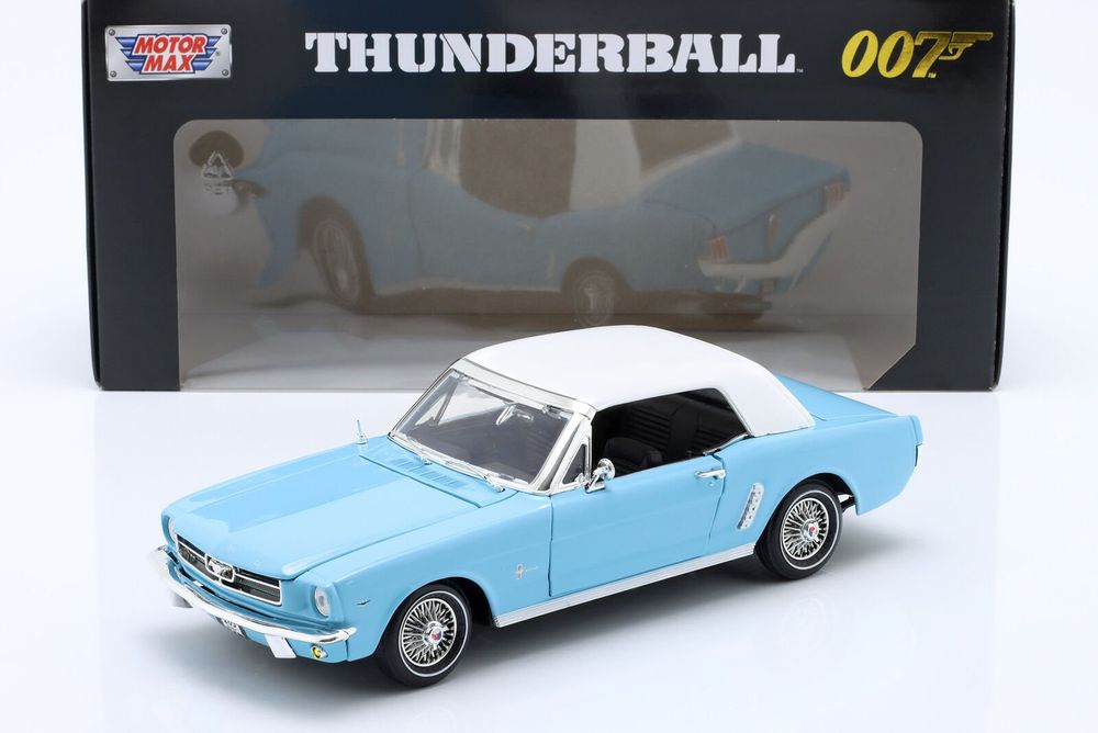 FORD MUSTANG 1964 1/2 HARDTOP BOND THUNDERBALL 1:18 MOTORMAX (Neu und ...