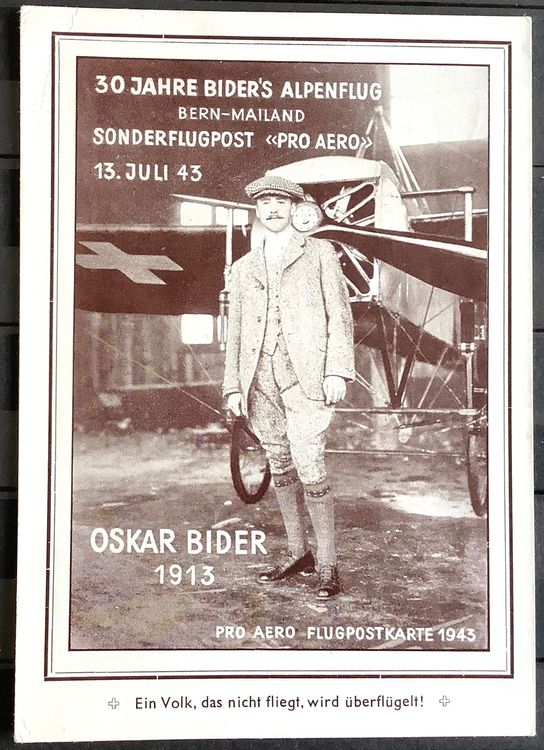 1943 Pro Aero Postkarte Oskar Bider (Neu (gemäss Beschreibung)) in ...