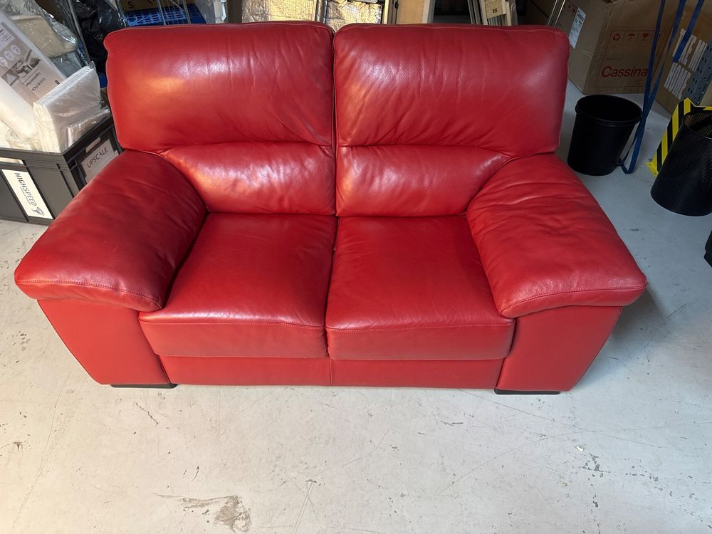 Poltrone Sofa Rot Ledersofa 2er Sofa | Kaufen auf Ricardo