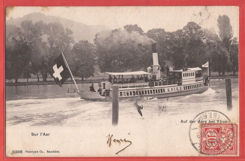 Thun - Dampfschiff 'Spiez' auf der Aare - 1907 (Gebraucht) in Fislisbach für CHF 13 – mit ...