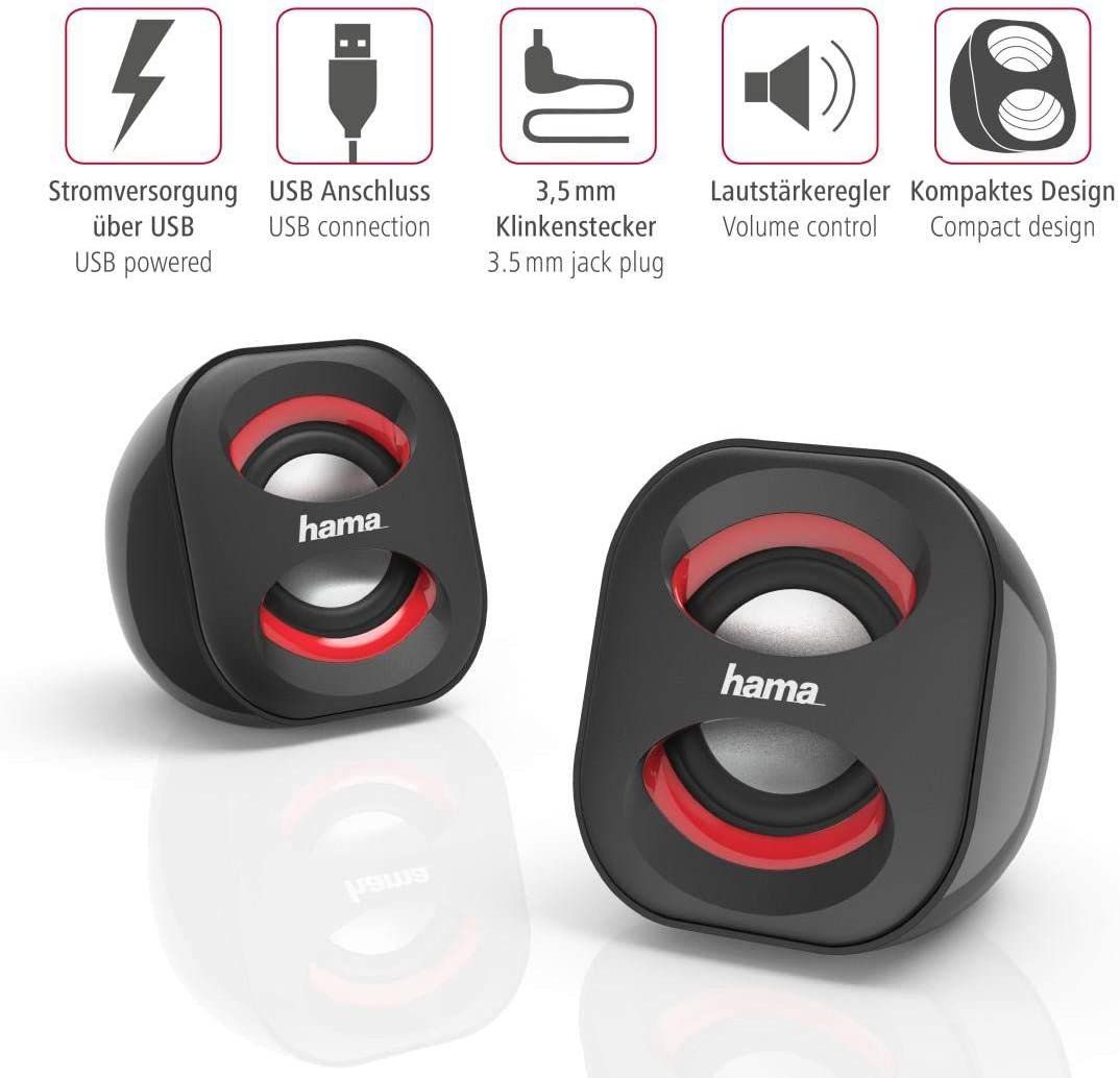 HAMA PC Box Boxen LAUTSPRECHER 3W 3,5MM USB3.0 (Neu und ...