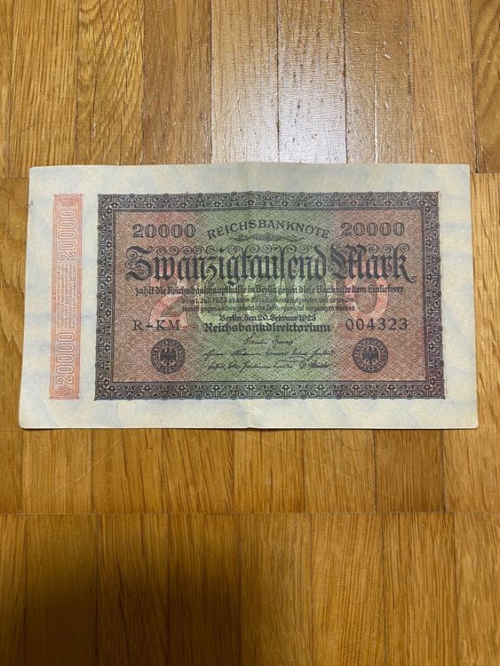Reichsbanknote 20'000 Mark 1923 | Kaufen auf Ricardo