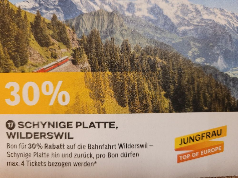 BON 30% SCHYNIGE PLATTE bis 4Tickets online1.7.- 31.8.2023 (Neu (gemäss Beschreibung)) in ...