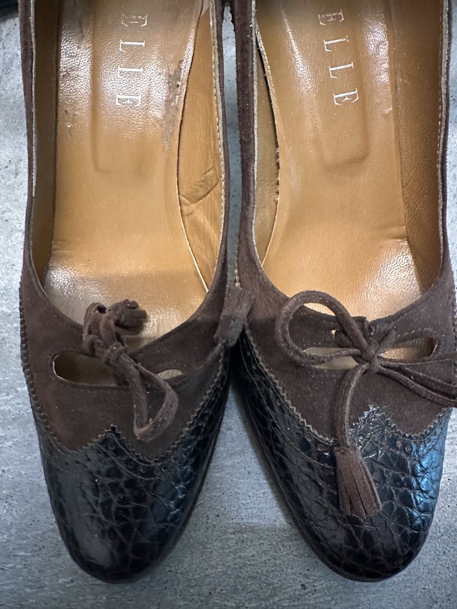 Elle Décolleté Marrone Vintage in pelle 39 (Gebraucht) in Losone für ...