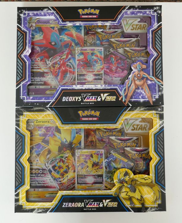 Pokémon Deoxys V Max + Zeraora V Max Battle Box EN | Kaufen auf Ricardo