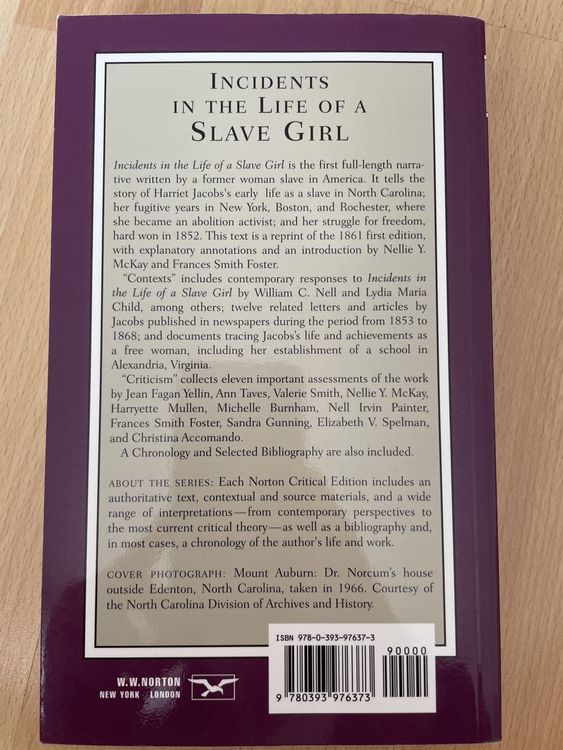 Harriet Jacobs: Incidents in the Life of a Slave Girl (Gebraucht) in ...
