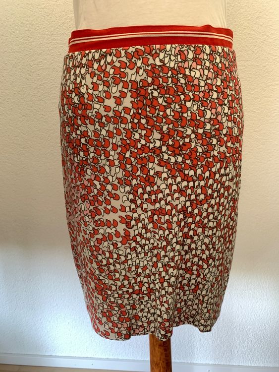 Riani Stretch Rock - Gr. 38 - weiss/Rottöne - TOP (Gebraucht) in ...