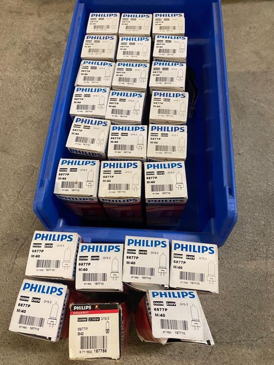 22 Stück Lampe Philips 6877P 500W GY9.5 PAR 56 PAR 64 230V (Neu und ...