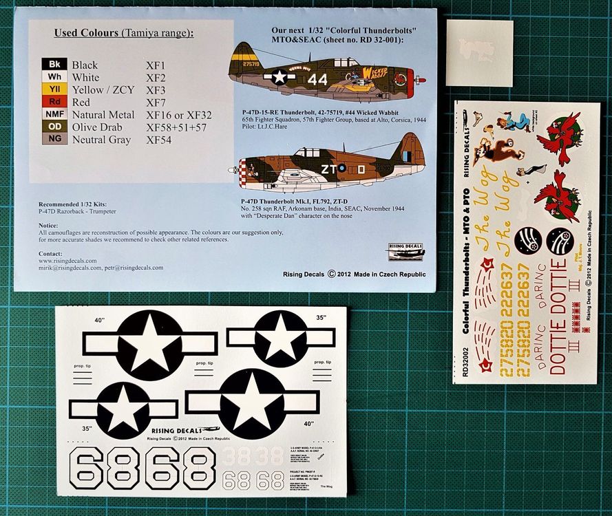 Decalsatz von RISING DECALS für P-47D Thunderbolt M 1:32 | Kaufen auf ...