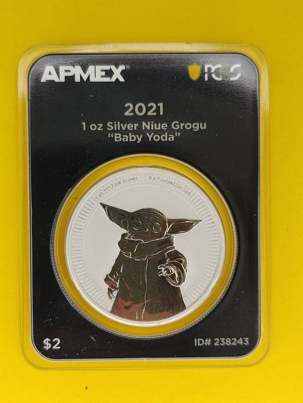 1 OZ Silbermünze Baby Yoda Grogu PCGS Star Wars * Selten * (Neu und ...