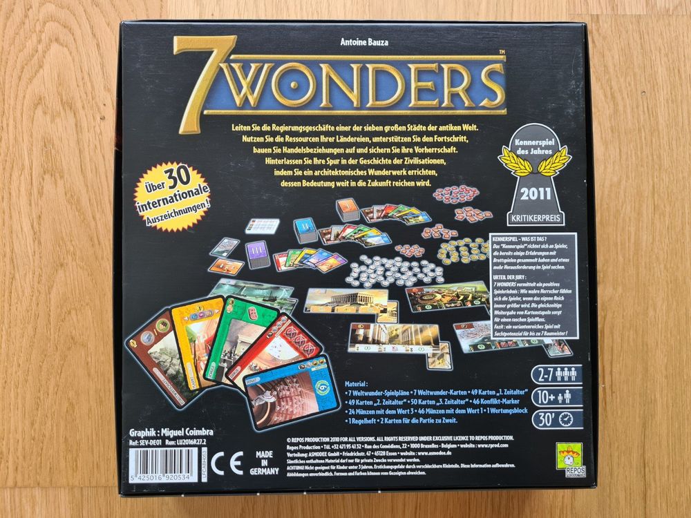 7 Wonders - Kennerspiel des Jahres 2011 - Repos Production | Kaufen auf ...