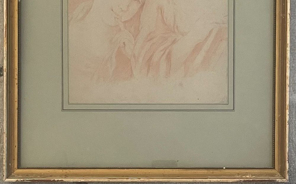 Antike Grosse Rötel Zeichnung Verso Beschriftet | Kaufen auf Ricardo