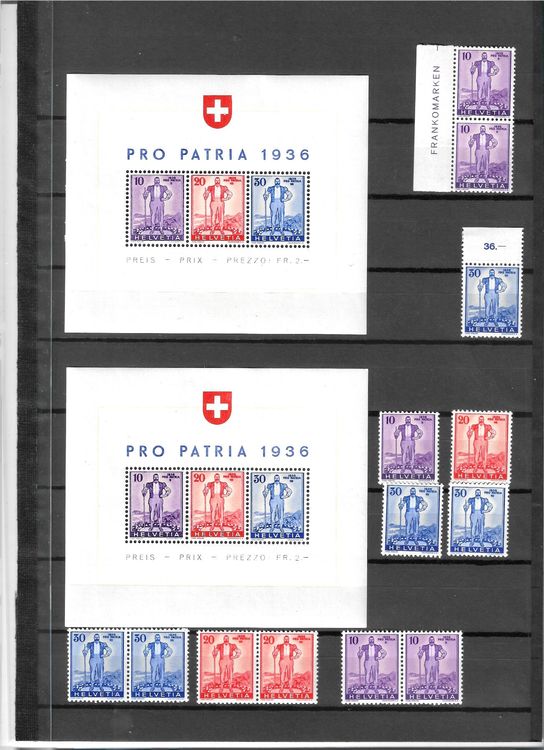 Pro Patria Lot 1936 mit zweimal Block (Gebraucht) in Sirnach für CHF 14 – mit Lieferung auf ...