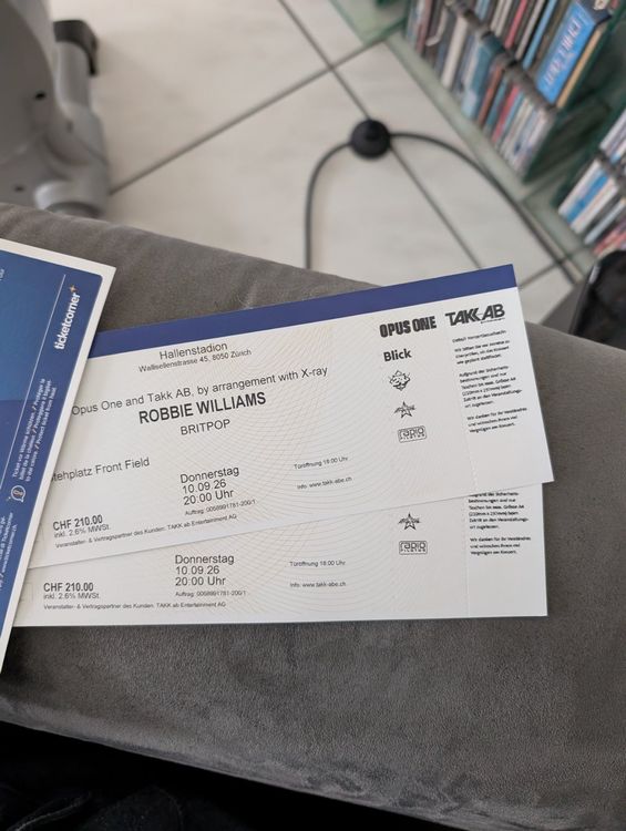 2 Robbie Williams Stehplatz Frontfield direkt vor der Bühne (Neu ...
