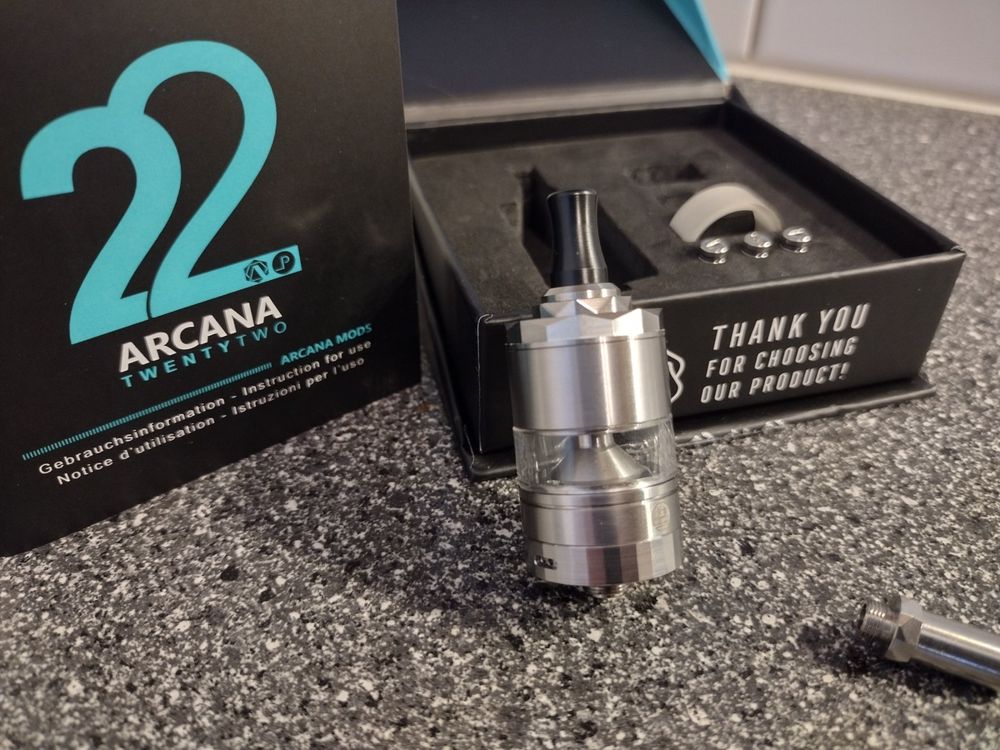 ARCANA 22 RTA [DC Edition] 22mm, Es/Pyrex/PSU, 3.5ml + RDL (Neu und ...