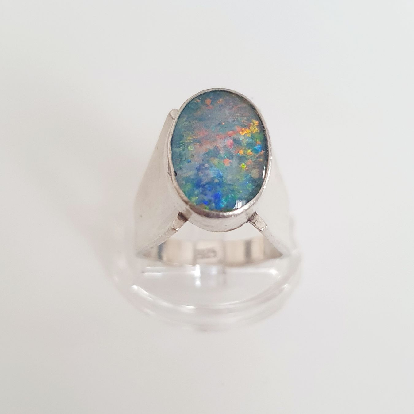 Vintage 925 Silber Ring mit Opal Stein, Gr 16,9 mm (Gebraucht) in ...