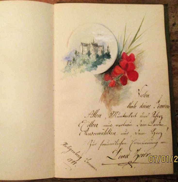 2 x Poesie Album 1904+1883 schöne Gedichte, Bilder+Einbände! (Gebraucht ...