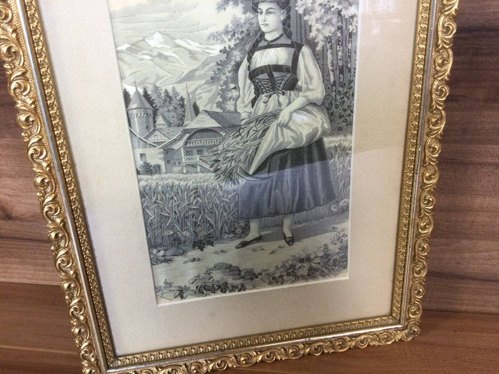 Antikes Seidenbild Frau in Argauer Tracht (Gebraucht) in Wangen SZ für ...