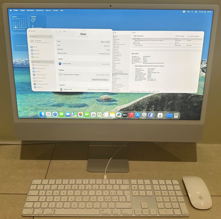 Apple iMac 24" 2021 Retina 4.5K, M1, 16GB RAM, 512GB SSD (Gebraucht) in ...