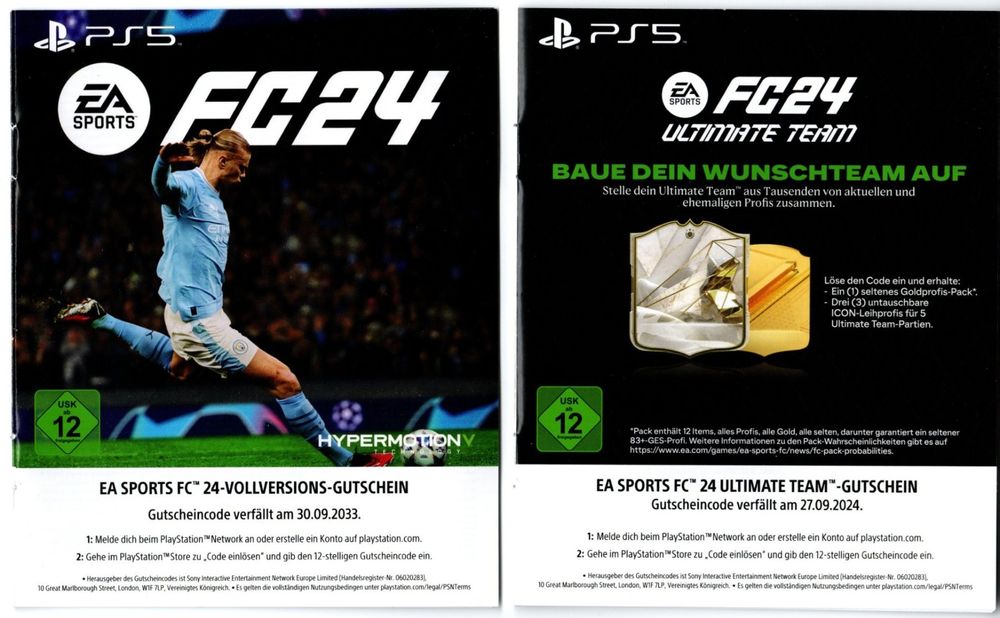 EA FC24 + FC24 ULTIMATE TEAM PS5 (Neu und originalverpackt) in ...