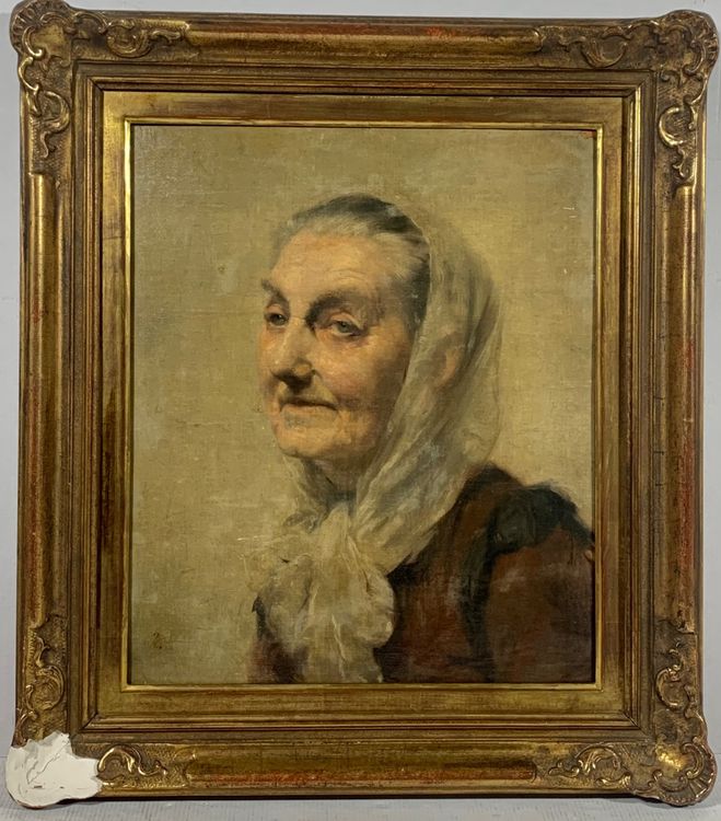 Antikes Porträt Gemälde von einer Dame unleserlich Signiert | Kaufen auf Ricardo