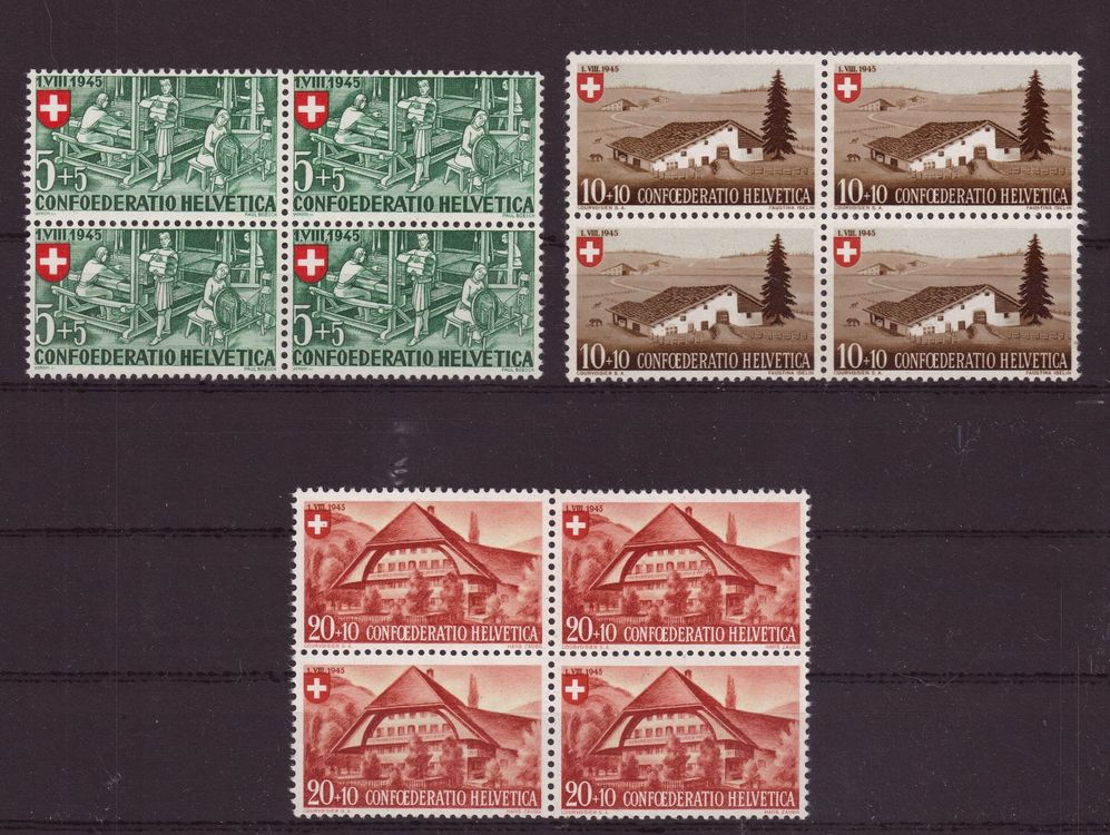 1945 Pro Patria 4er Block ** und * | Kaufen auf Ricardo