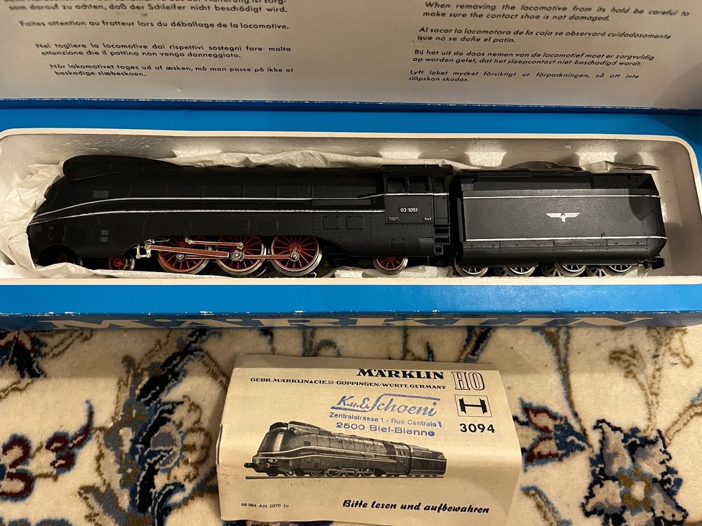 Märklin 3094 Stromlinienlok DR mit Flügelrad 03 1051 in OVP | Kaufen ...