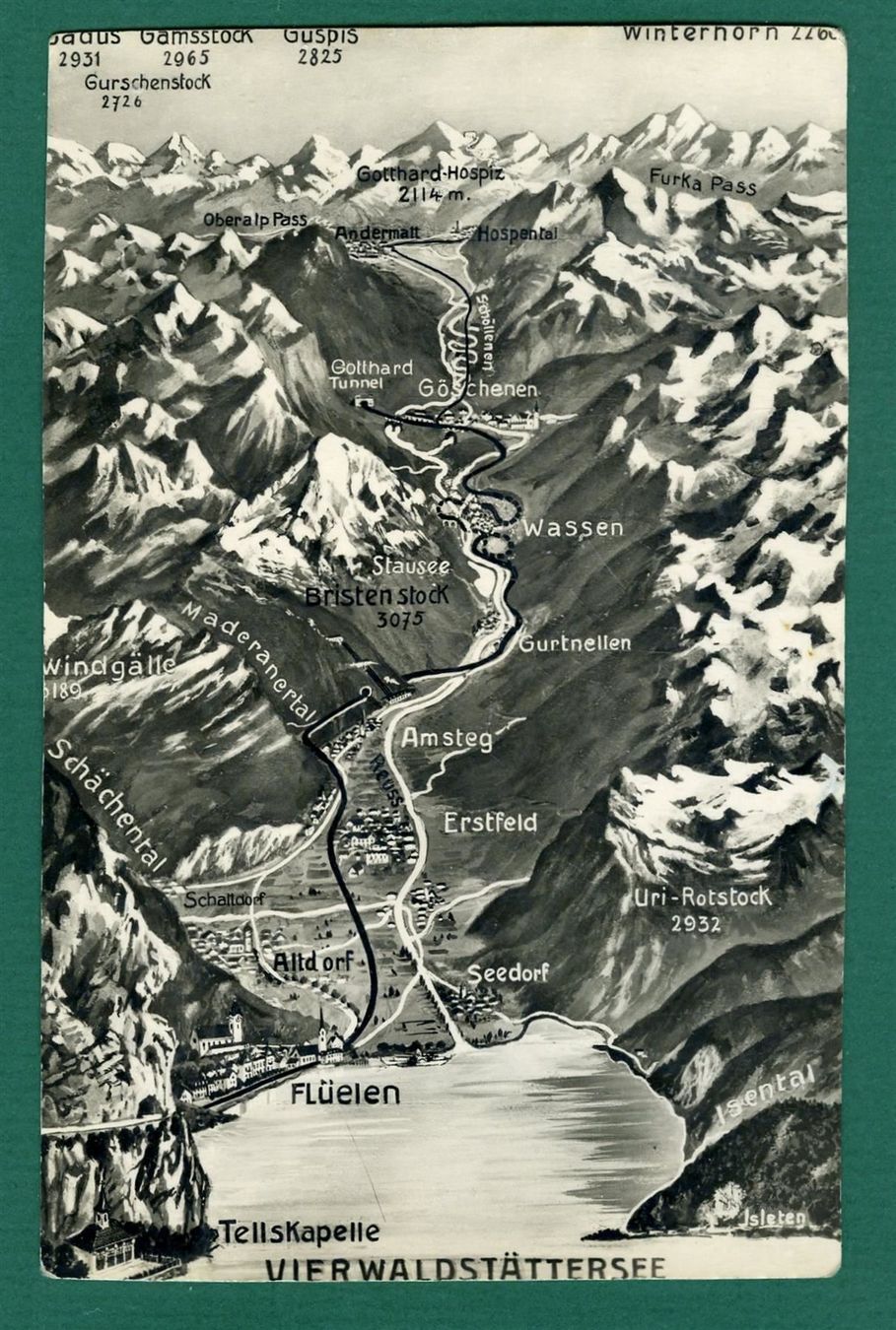 Panoramakarte von Flüelen bis Gotthard (Gebraucht) in Sargans für CHF 1 – mit Lieferung auf ...