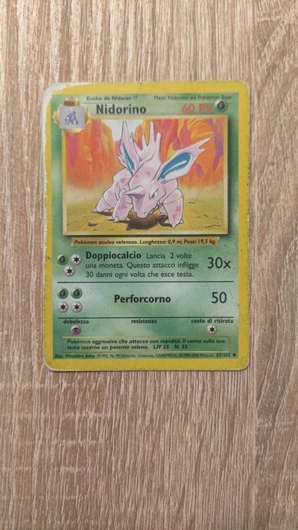 NIDORINO, BASE SET, 037/102, 1998, ITA, POOR | Kaufen auf Ricardo