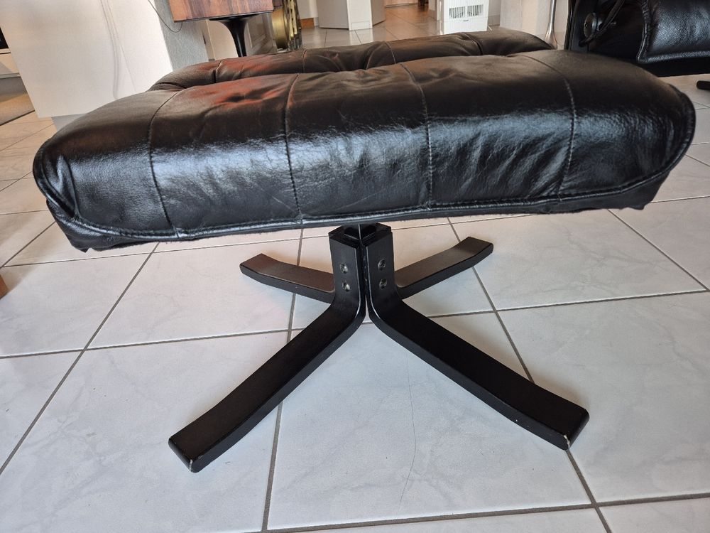 Vintage 70er Jahre leder Hocker Ottomane Unico Dänemark (Gebraucht) in ...