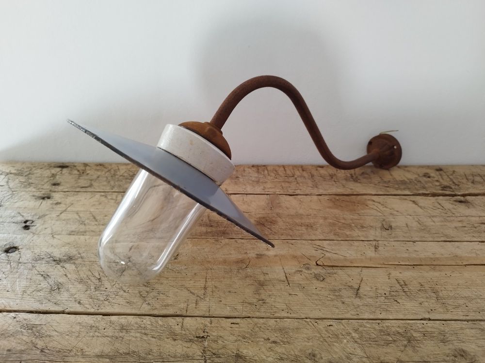 KE1346 Emaille Hoflampe Stalllampe Aussenbeleuchtung Garage (Gebraucht ...