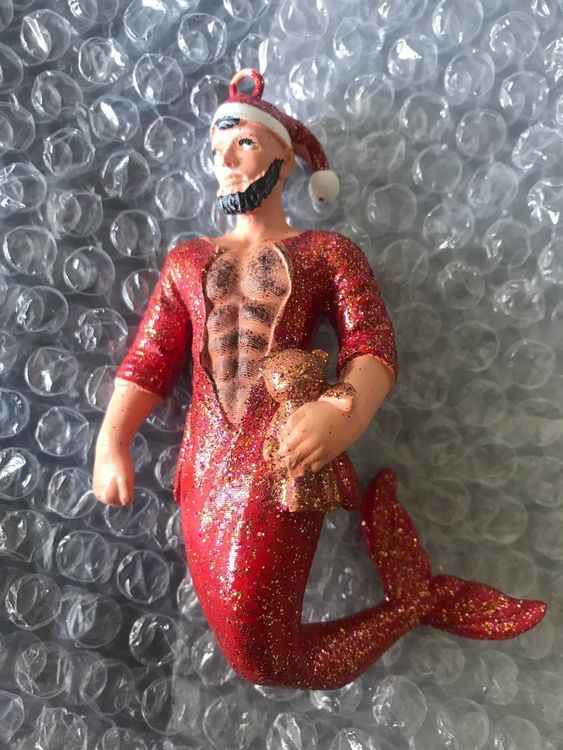 Bedtime Santa Merman handbemalt Weihnachtskugel (Neu (gemäss ...