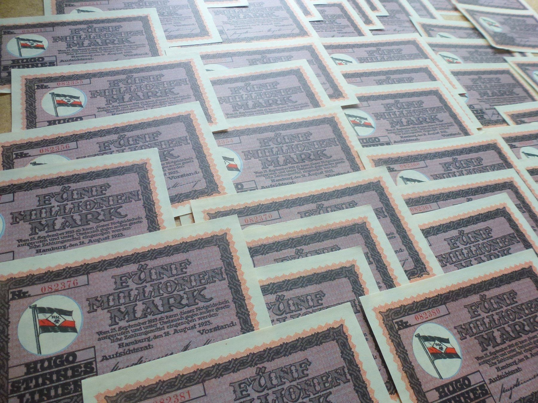 Lot ++ 41 alte Banknoten aus Hamburg 18. August 1923 (Gebraucht) in ...