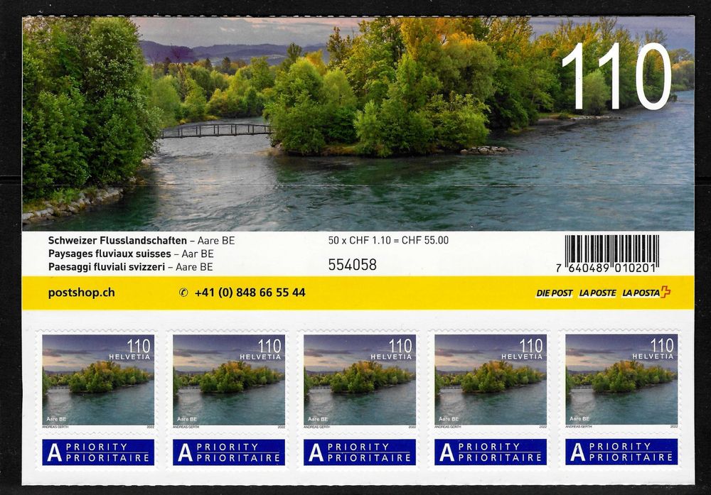 2022, 1857**, 50xCHF 1.10, Frankaturwert 55.00 (14318) | Kaufen auf Ricardo