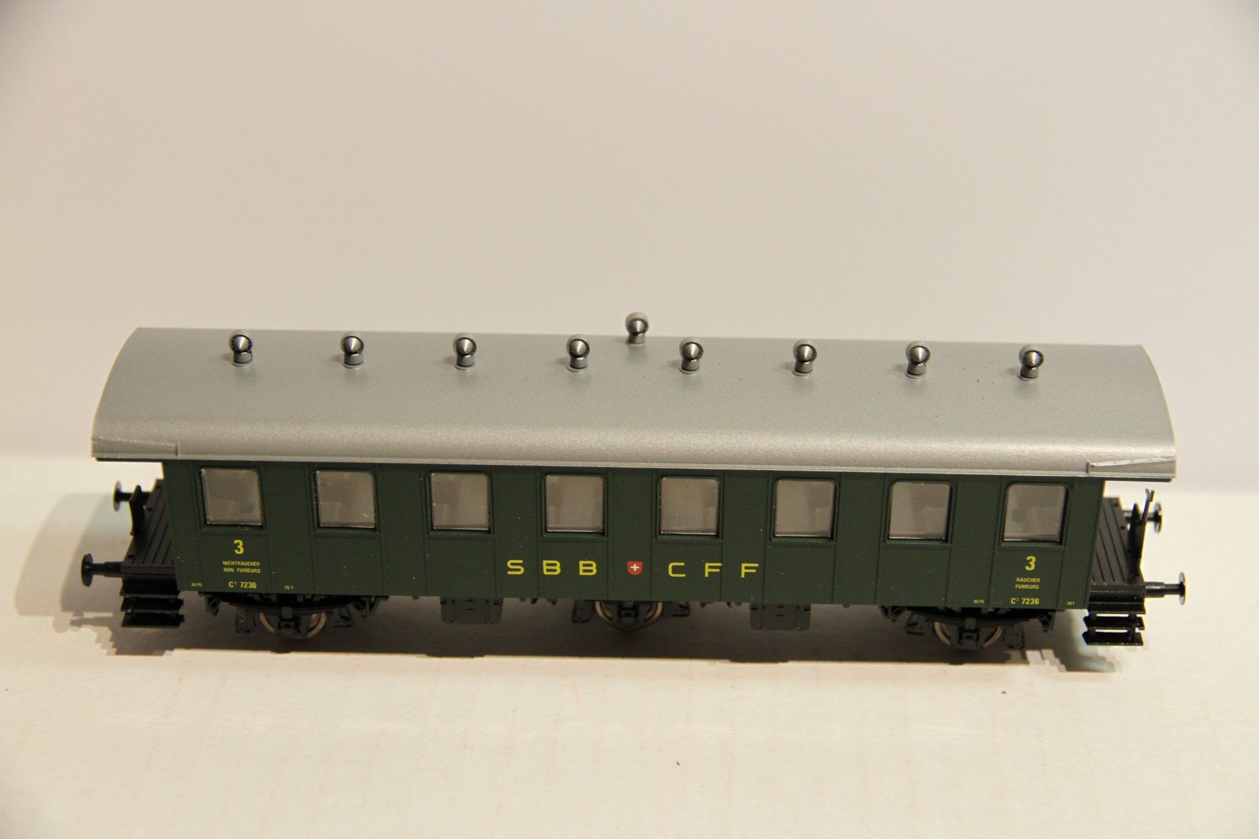 SBB Personwnwagen, C3 7236, AKU, HO, AC, Neu (Neu und originalverpackt ...