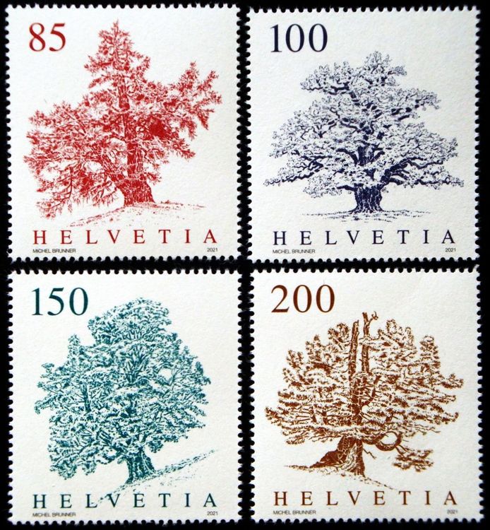 2021 : LUXUS Set "Bäume" / "Arbres" postfrisch # 1833-1836 (Neu und ...