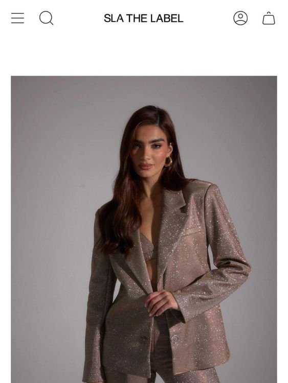 Sla the Label Blazer / Glitzer Blazer / Bronze (Neu und ...