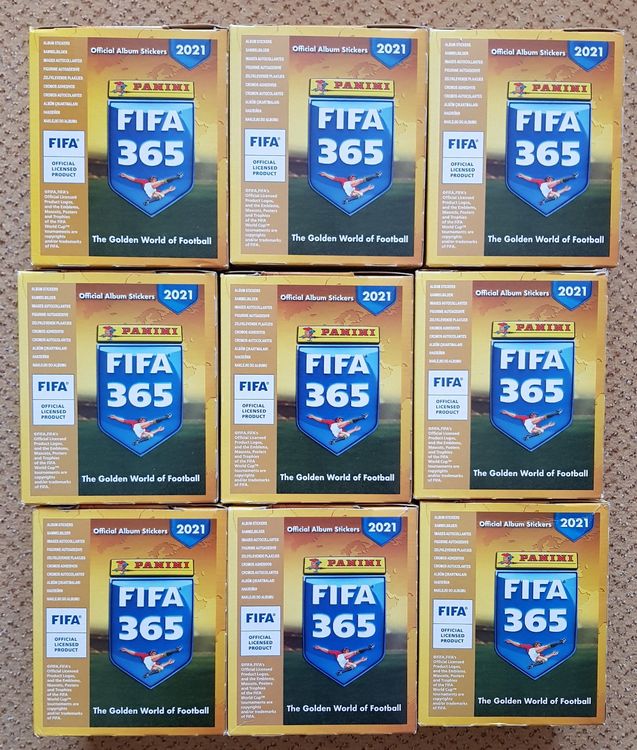Panini FIFA 365 2021 9 x Display Boxen (Neu und originalverpackt) in ...