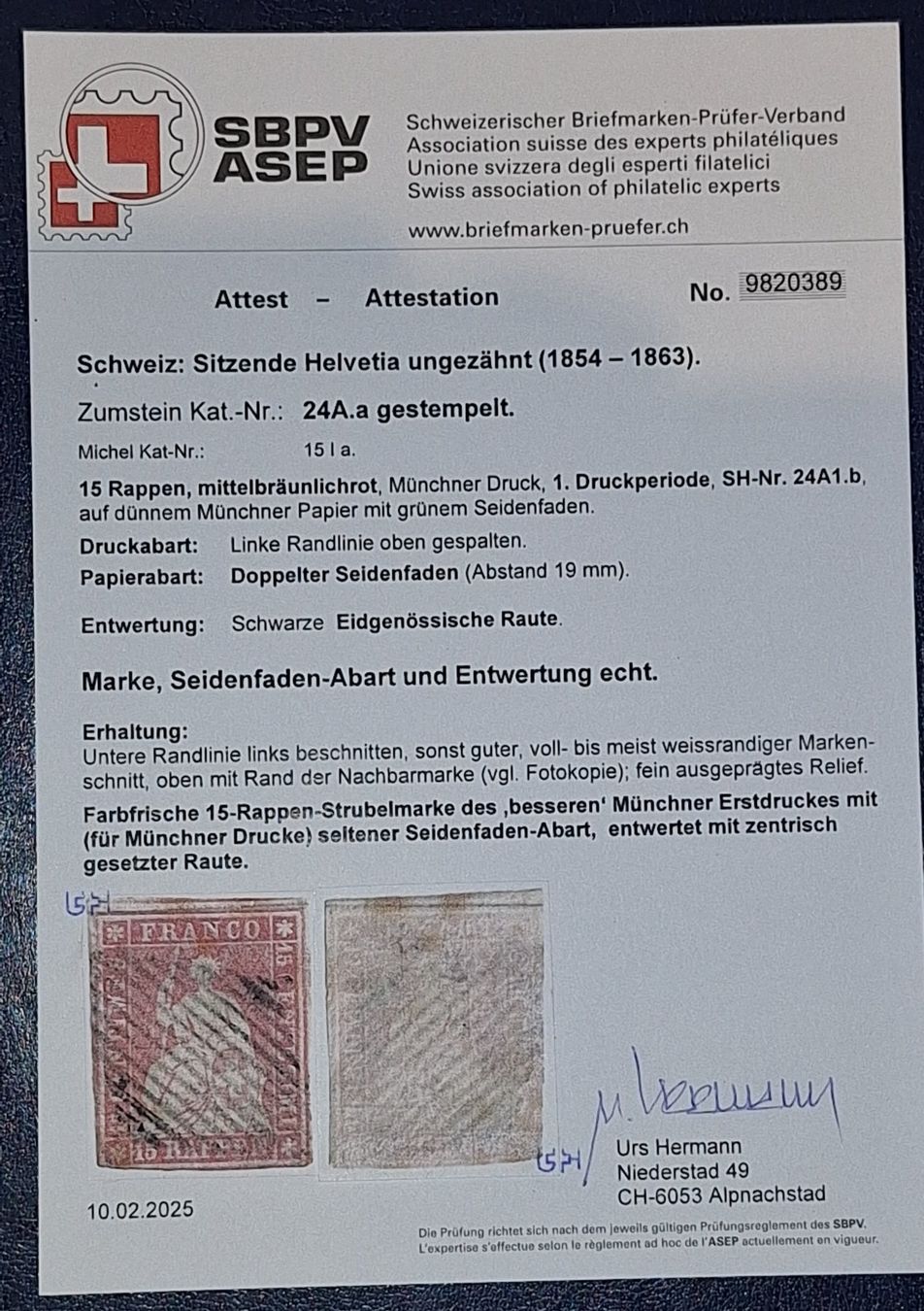 Strubel 24A1.b mit Doppelter Seidenfaden Kat. 1050.- (Gebraucht) in ...