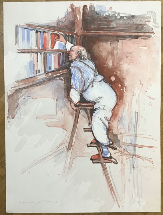 Hans FITZE (1943) Über Arbeit Grosse Lithographie Handsignie (Gebraucht ...