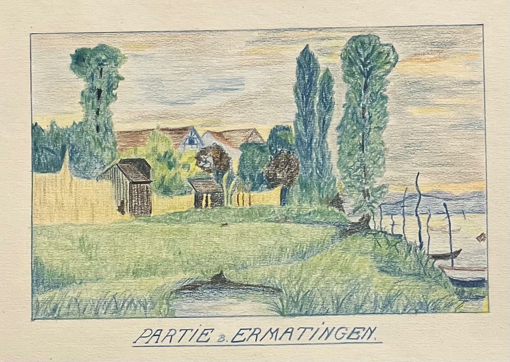 Robert Bachmann (xx) Buntstifte Zeichnung Handsigniert | Kaufen auf Ricardo